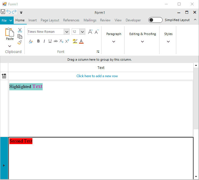 How To Embed RadRichTextEditor In GridView Cells Telerik UI For WinForms