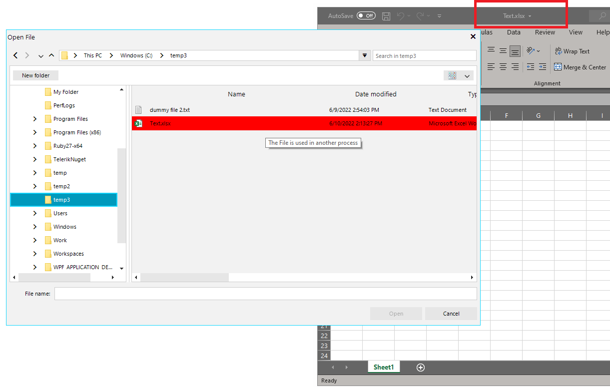 Highlight Locked Files And Display Tooltip Telerik UI For WinForms