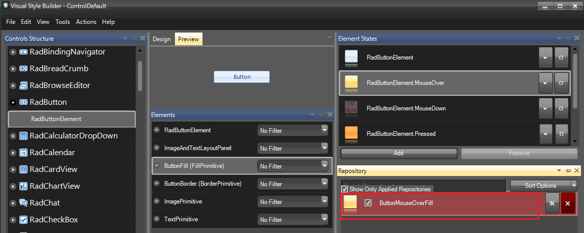 How To Modify Themes Programmatically Telerik UI For WinForms