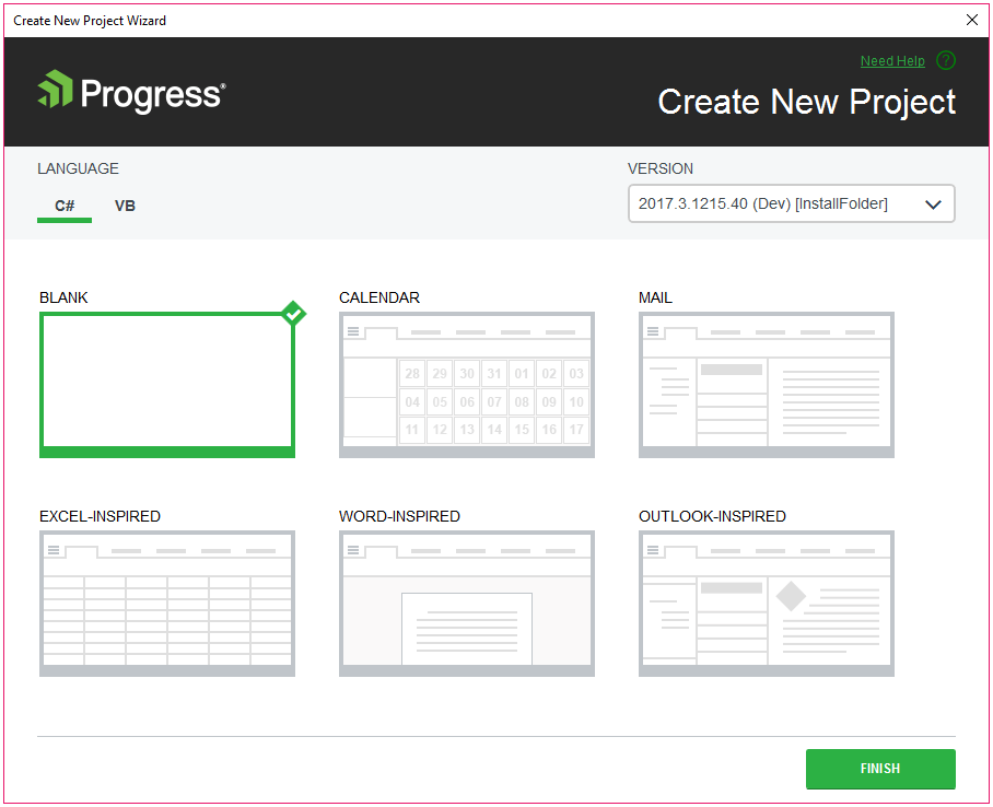 Visual Studio Templates Telerik UI For WinForms