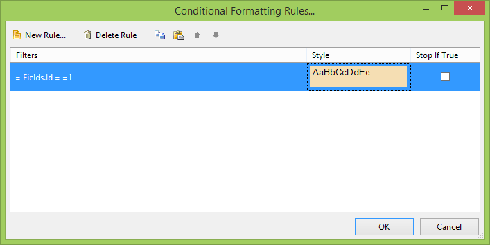 Conditional Formatting Rules Dialog Telerik Reporting